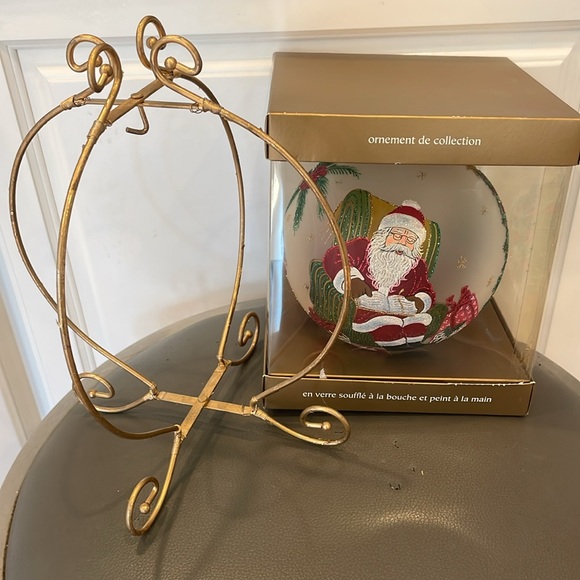 Pier 1 | Holiday | New Large Pier Imports Glass Ornament Gold Stand ...